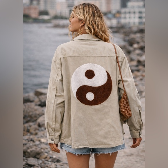 Jackets & Coats | J30 Beige Yin Yang Denim Jacket | Poshmark